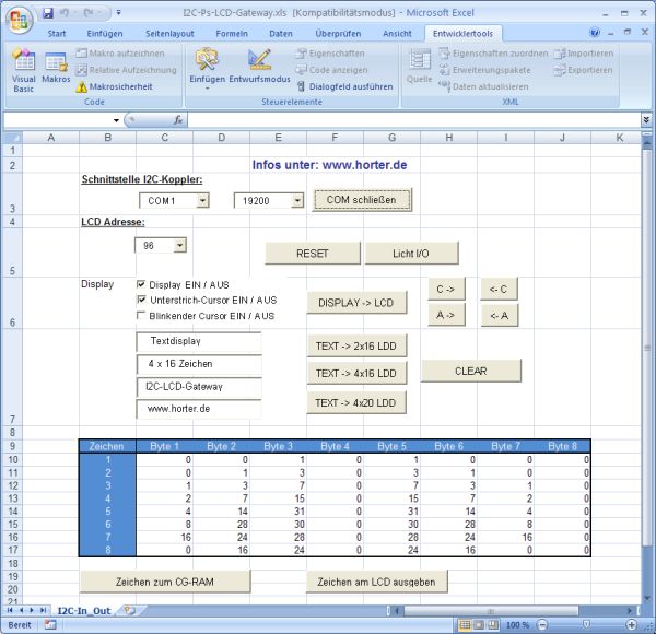 LCD Gateway Programmbeispiel mit I2C-Koppler / LCD Gateway Program example with I2C-coupler