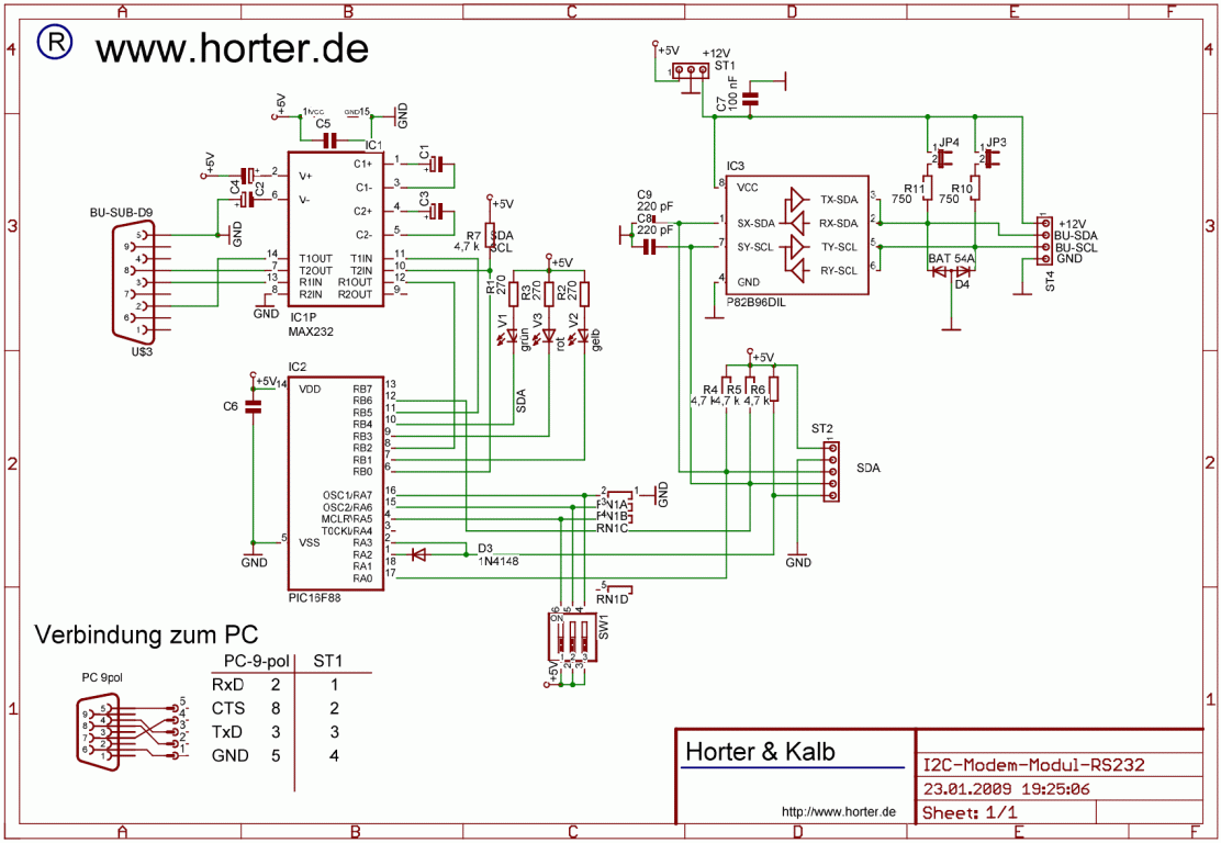 I2C - PC Modem / I2C-RS232 Modem Interface
